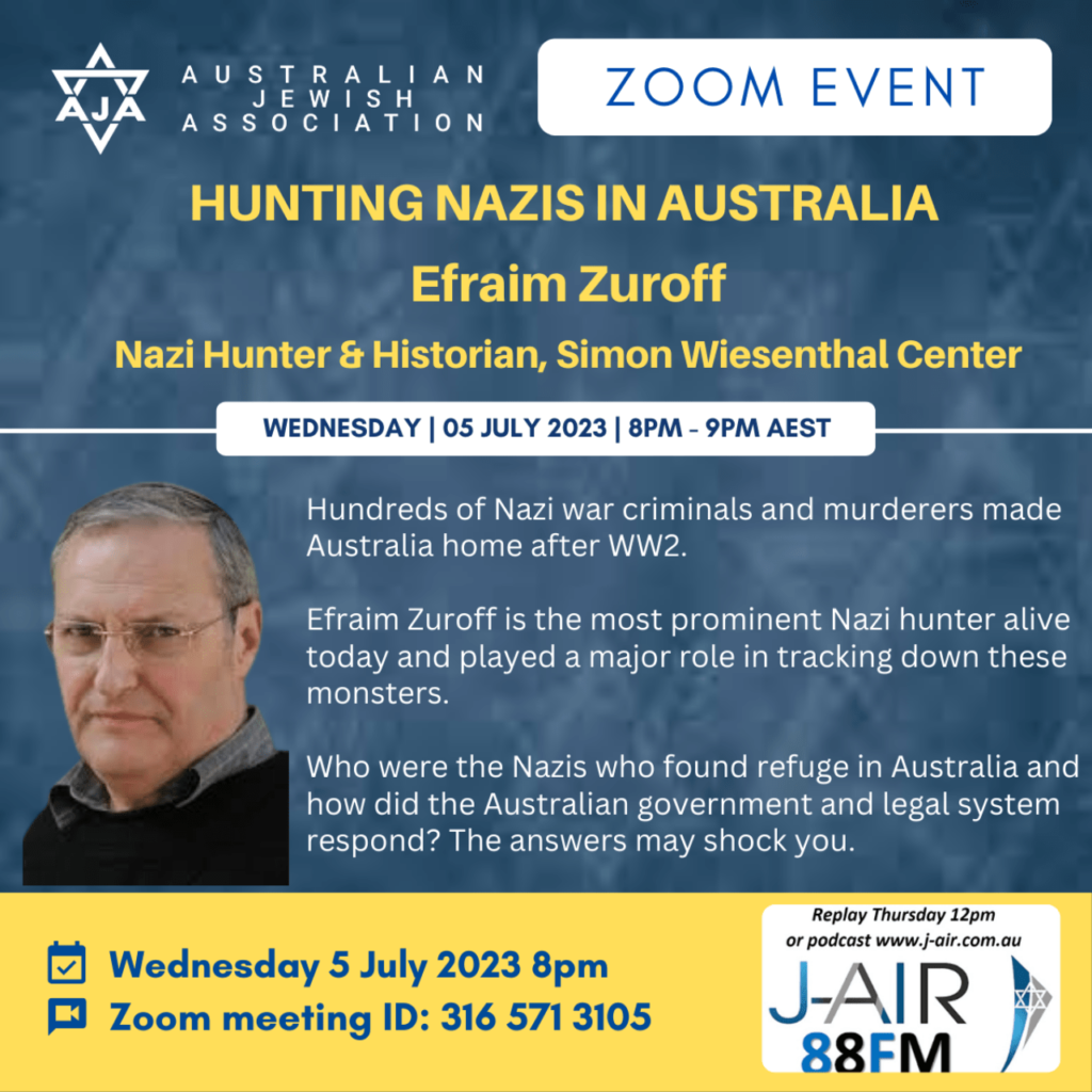 Hunting Nazis In Australia | Australian Jewish Association