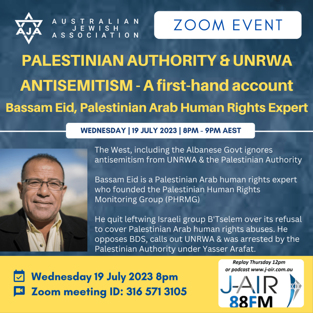 Palestinian Authority & Unrwa Antisemitism | Australian Jewish Association